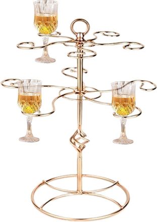 Generic Cocktailbaum-St&auml;nder,2 Ebenen 10 Halter Getr&auml;nkedisplay - Champagnerturm St&auml;nder,F&uuml;r Zuhause K&uuml;che Hochzeit Restaurant Party Bar