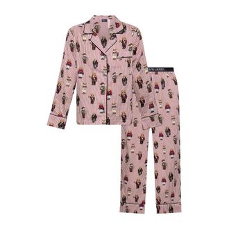 Polo Ralph Lauren Ensemble de pyjama en coton imprim&eacute; - Femme - V&ecirc;tements de nuit et de d&eacute;tente - Rouge - Taille: 40 FR