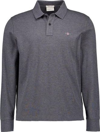 GANT Herren Polo-Shirt grau Baumwoll-Piqué
