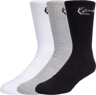 Karl Kani Signature Socks Socken 3er Pack (DE/NL/SE/PL, Numerisch, 39, 42, Regular, Regular, black/grey/white)