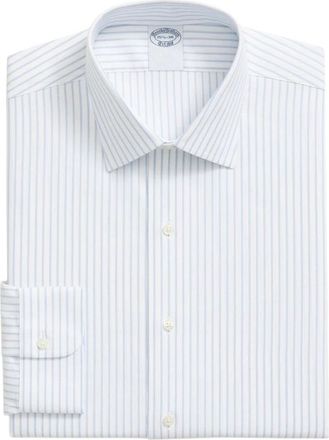 Brooks Brothers Homme, Chemises, Bleu, Taille: 5XL Chemise &agrave; Rayures Dobby en Coton Supima Infroissable Coupe Standard avec Col Ainsley