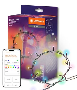 Ledvance Smarte RGB Lichterkette mit 200 MAGIC LEDs, Alexa, Google, WiFi und Smart+ App, IP44, DIY-Modus, Musik-Sync, 16 Mio. Farben, f&uuml;r Feste & Feiern, Weihn