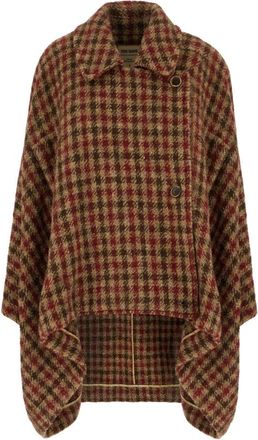 Uma Wang UMA Wang, Femme, Vestes, Brun, Taille: 38 FR Manteau &agrave; motif &agrave; carreaux