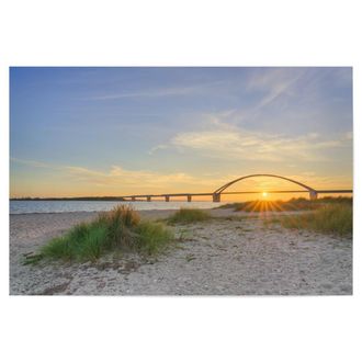 artboxONE Poster 60x40 cm Reise Abends am Fehmarnsund Strand - Bild fehmarn d&uuml;ne d&uuml;nengras