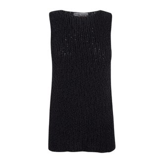 Cortana &Auml;rmelloses Strickoberteil - - Tops - Damen - Blau - S
