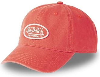 Von Dutch Casquette Homme & Femme 100% Coton, Casquette Dad Cap Log, Ajustable, Orange Taille TU