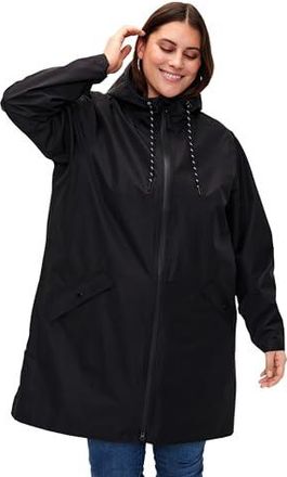 Zizzi Manteau de pluie pour femme - Grandes tailles - Coutures scell&eacute;es - V&ecirc;tements pour femme grande taille, Noir, 54-56 Gro&szlig;e Gr&ouml;&szlig;en