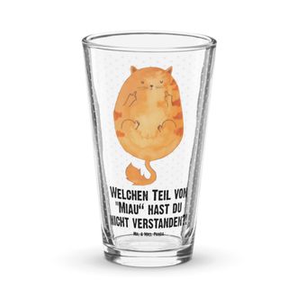 Mr. & Mrs. Panda Premium Trinkglas Katze Mittelfinger - Geschenk, Kristall, Mietze, Cats, Tumbler, Cat, Kater, Saftglas, Katzen, Designer, Whiskyglas