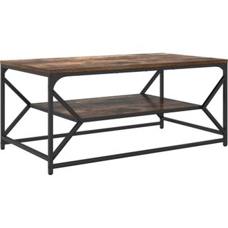 vidaXL Vidaxl - Couchtisch R&auml;uchereiche 90 x 50 x 40 cm Ingenieurholz und Stahl