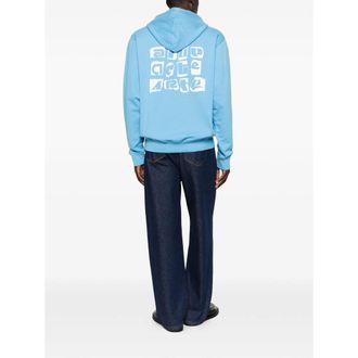 Arte Logo-Print Cotton Hoodie - Blue