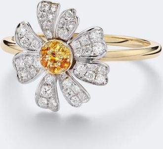 Yvonne L&eacute;on Yvonne L&eacute;on Ring Marguerite aus 9kt Gelbgold mit Diamanten und Citrin