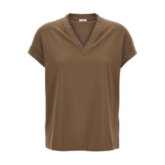 Brunello Cucinelli Damen, Oberteile, Braun, LGr&ouml;&szlig;e