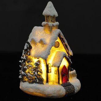 Valiclud Weihnachts Minihaus Ornament aus Harz Miniatur Dekoration f&uuml;r Tisch Regal und Garten Weihnachtsdeko f&uuml;r Home und Party