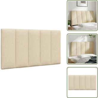 vidaXL The Living Store - vidaXL Coussin de t&ecirc;te de lit cr&egrave;me 80 cm tissu