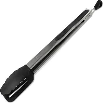 Fackelmann 40281 Pince de Cuisine INOX, spatule de Cuisine, Pince pâtes, Acier Inoxydable, Plastique, 35 cm, Noir/Argent
