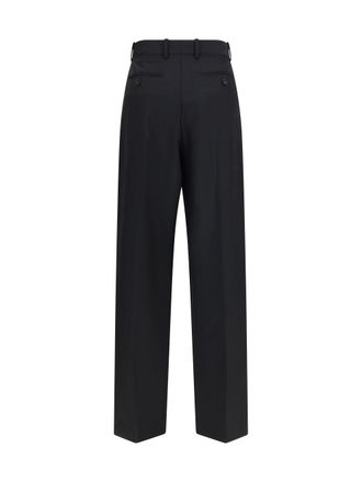 Givenchy Womens Double-Pleat Pants Wool And Mohair Black Ovis Aries Aries; Trousers