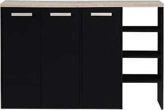Vente-Unique Meuble &agrave; chaussures 3 portes et 3 niches - Noir et Naturel clair - SKAIDO