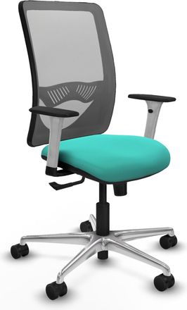 Piqueras y Crespo Hochwertiger B&uuml;rostuhl Zulema mit wei&szlig;en und schwarzen Armlehnen, h&ouml;henverstellbare Lendenwirbelst&uuml;tze, ausgestattet mit 3 Positionen und Schneidescha