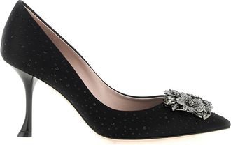 Roger Vivier Femme, Chaussures, Noir, Taille: 38 1/2 EU Escarpins Efflorescence en satin