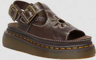 Dr. Martens Dunnet Flower Full Grain Leder Sandalen in Braun, Gr&ouml;&szlig;e: 36