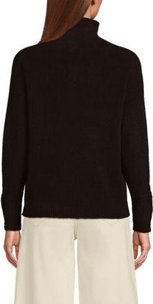 Lands End Soft Touch Stehkragenpullover mit Ärmelknöpfen, Damen, Größe:44-46 regular, Braun, Polyacryl/Woll-Mischung/Nylon-Mischung, by Lands End