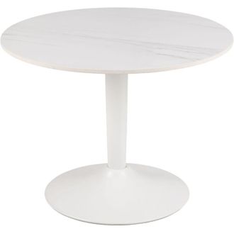 Hellin Hellin - Table basse ronde 60x60x45 cm en c&eacute;ramique blanche - mirra