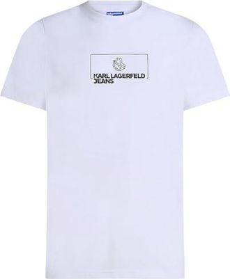 Karl Lagerfeld Homme T-Shirt Slim &Agrave; Manches Courtes avec Logo Coupe Slim, Blanc, L