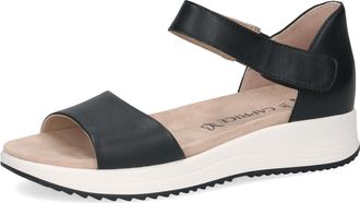 Caprice Damen Sandalen flach aus Leder Bequem, Blau (Ocean Nappa), 40 EU