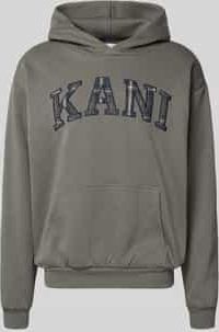 Karl Kani Hoodie mit Label-Stitching und Känguru-Tasche