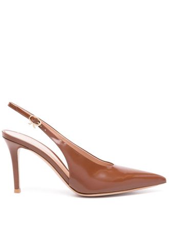Gianvito Rossi escarpins Robbie 85 mm à bride arrière - Marron