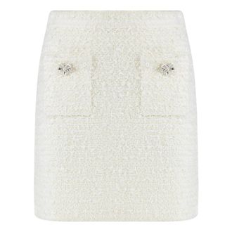 Self Portrait Knitted Mini Skirt - - Skirts - Damen - Beige - M