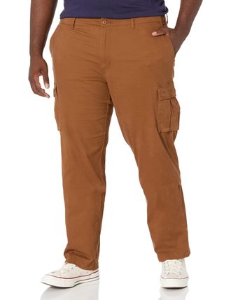 Amazon Essentials Herren Gerade geschnittene Stretch-Cargohose (erh&auml;ltlich in Big & Tall), Hellbraun, 32W / 32L
