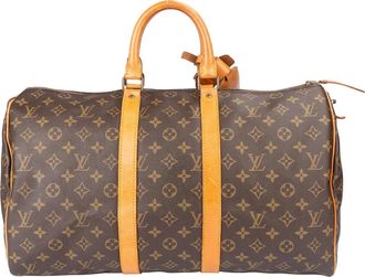 Louis Vuitton Crossbody Bags - Louis Vuitton Canvas Monogram Keepall 45 - Gr. unisize - in Braun - f&uuml;r Damen