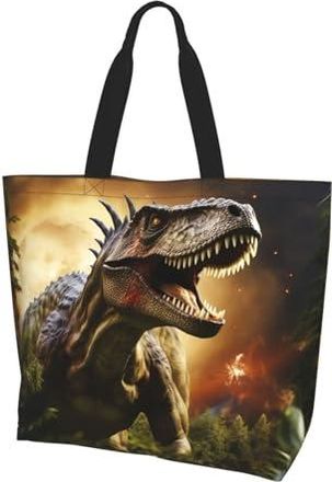 Generic Dinosaure Dans Le Fourr&eacute; Sac Fourre-Tout Grand Tote Bag L&eacute;ger Sac A Main Femmes Pour Travail Shopping Quotidienne
