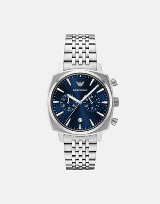 Emporio Armani Montre chronographe pour homme en acier inoxydable - Argent&eacute;