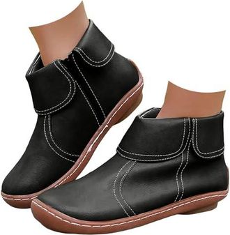 Generic Bottines pour femme - Soutien de la vo&ucirc;te plantaire - Talon bas - Tendance - D&eacute;contract&eacute;es - Chaussures de marche en plein air - Confortables - Imperm