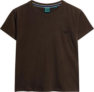 Superdry Damen Essential Logo Fitted T-Shirt, Schwarz (Bison Black), 44