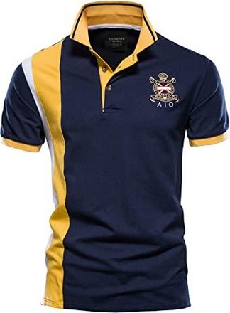 Generic Chemise dété à manches courtes brodée pour homme PO LO 2026, bleu marine, XXL