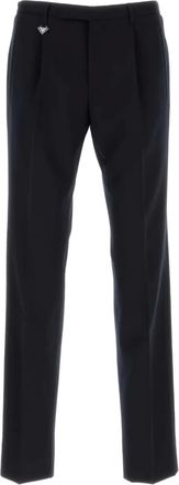 Prada pantalon à design plissé devant - Bleu