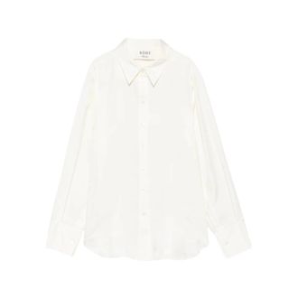 R&oacute;he Langarm-Satin-Oberteil - - Blouses & Shirts - Damen - Wei&szlig; - XS