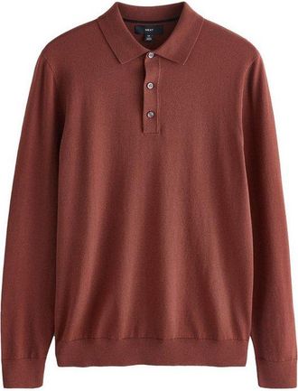 Next Langarm-Poloshirt Langärmeliges Slim Fit Poloshirt aus Strick (1-tlg)