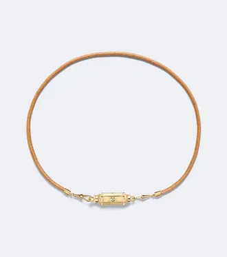 Marie Lichtenberg Collier en or 18 ct, cuir et diamants