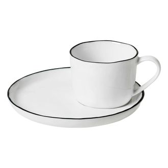 Broste Copenhagen Tasse avec soucoupe en porcelaine Salt Broste Copenhagen