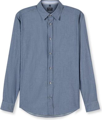 Olymp Casual, Regular Fit, Baumwollhemd mit Punktmuster in