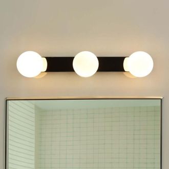 Licht-Erlebnisse Licht-erlebnisse - Lampe de salle de bain Miroir Abat-jour sph&eacute;rique Verre M&eacute;tal L:42cm