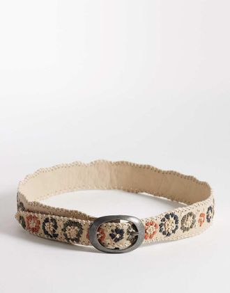 Free People Dreaming - Ceinture en raphia - Naturel-Blanc