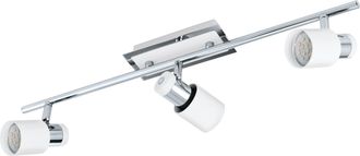 Eglo LED Deckenlampe Davida, 3 flammige Deckenleuchte, Deckenspot aus Metall in Chrom, Weiß, Wohnzimmerlampe, Spots inkl. GU10 Leuchtmittel, warmweiß