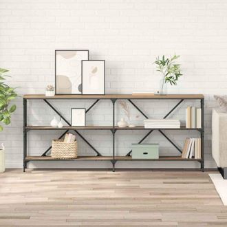vidaXL vidaXL Table console avec &eacute;tag&egrave;re Ch&ecirc;ne artisanal 180 x 30 x 75 cm