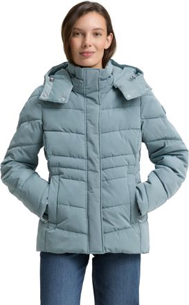 Tom Tailor Damen Puffer-Jacke mit Abnehmbarer Kapuze