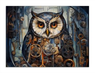 Wallario Herdabdeckplatte/Spritzschutz aus Glas, 2-teilig, 70x52cm mit 13 mm hohen Füßen, für Ceran- und Induktionsherde, Wächter der Zeit